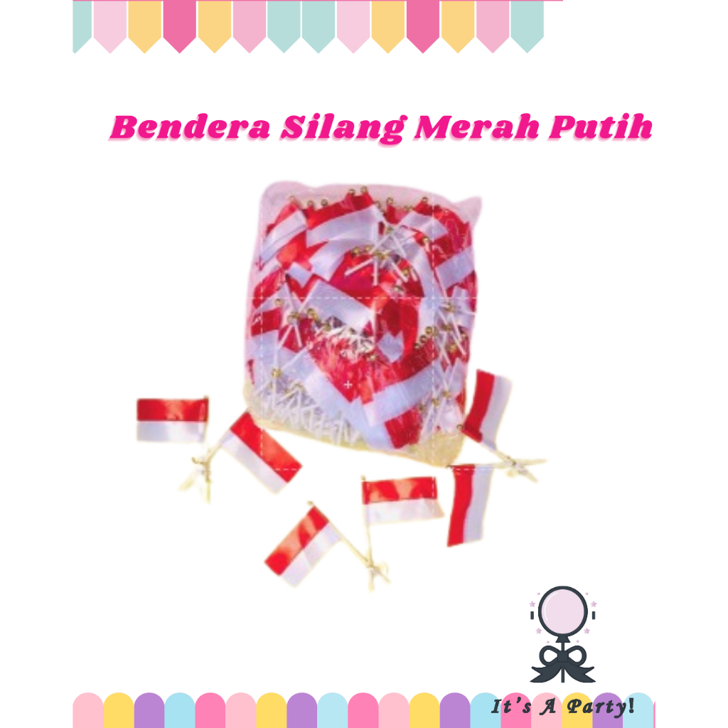 Jual Bendera Silang Merah Putih Accesoris Mobil Dirgahayu Ri Isi 100Pcs ...