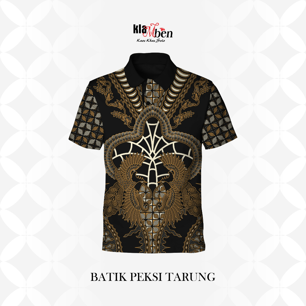Jual KLAMBEN Kaos Kerah Dewasa Bigsize Khas Batik Peksi Tarung Hitam ...
