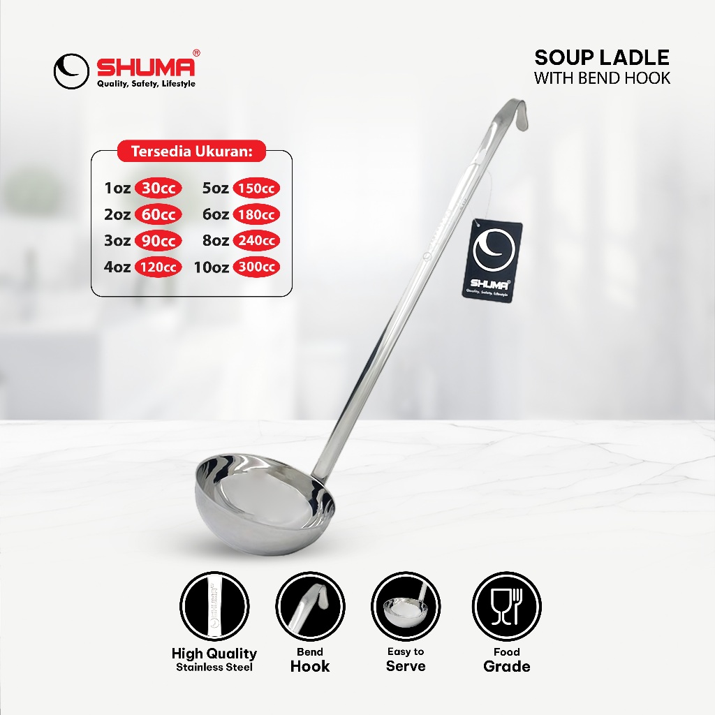 Jual SHUMA STAINLESS STEEL SOUP LADLE BEND HOOK CENTONG SAYUR | Shopee ...