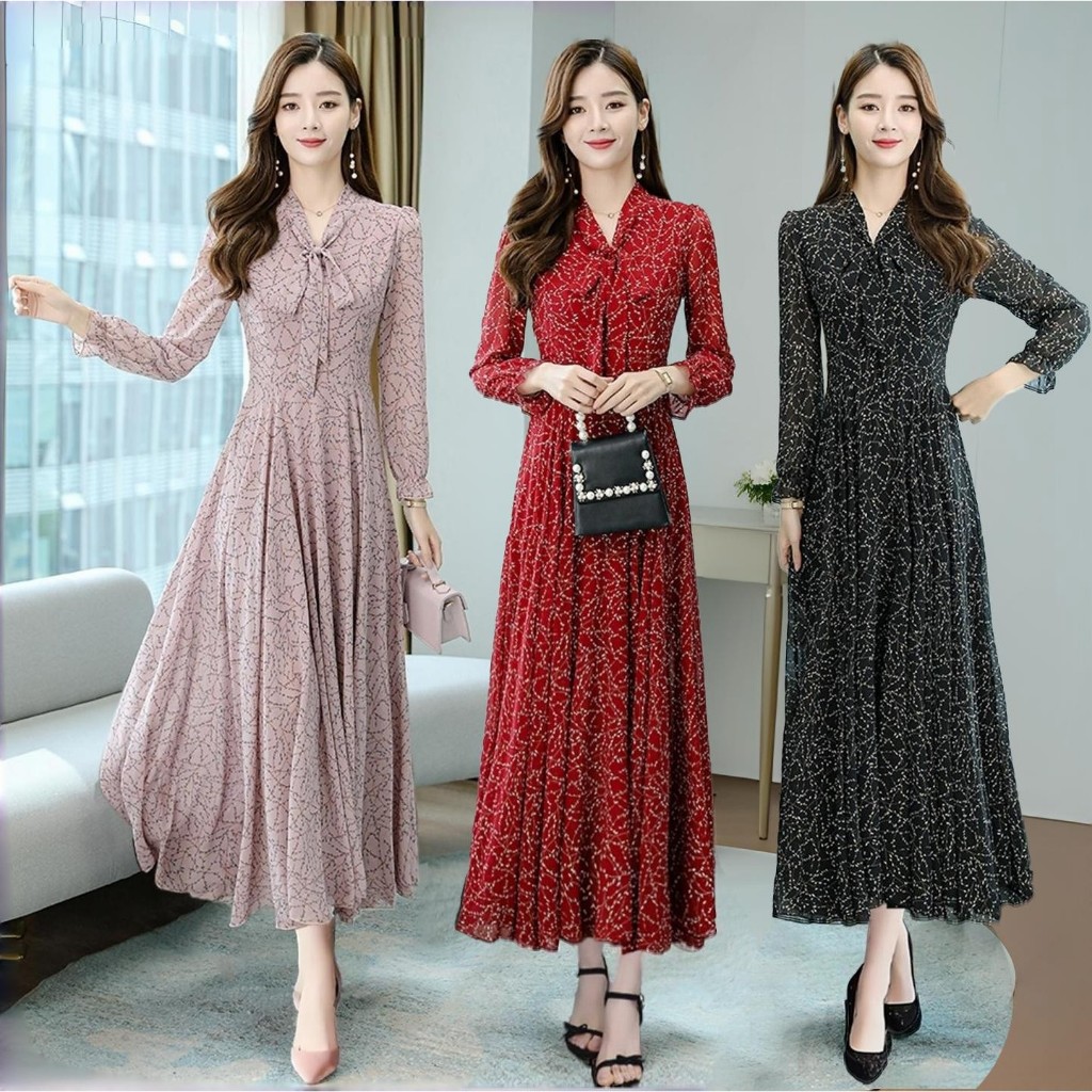 Jual FAN Dress Rayon Premium Motif Bunga Terbaru/Dress Wanita Pesta ...
