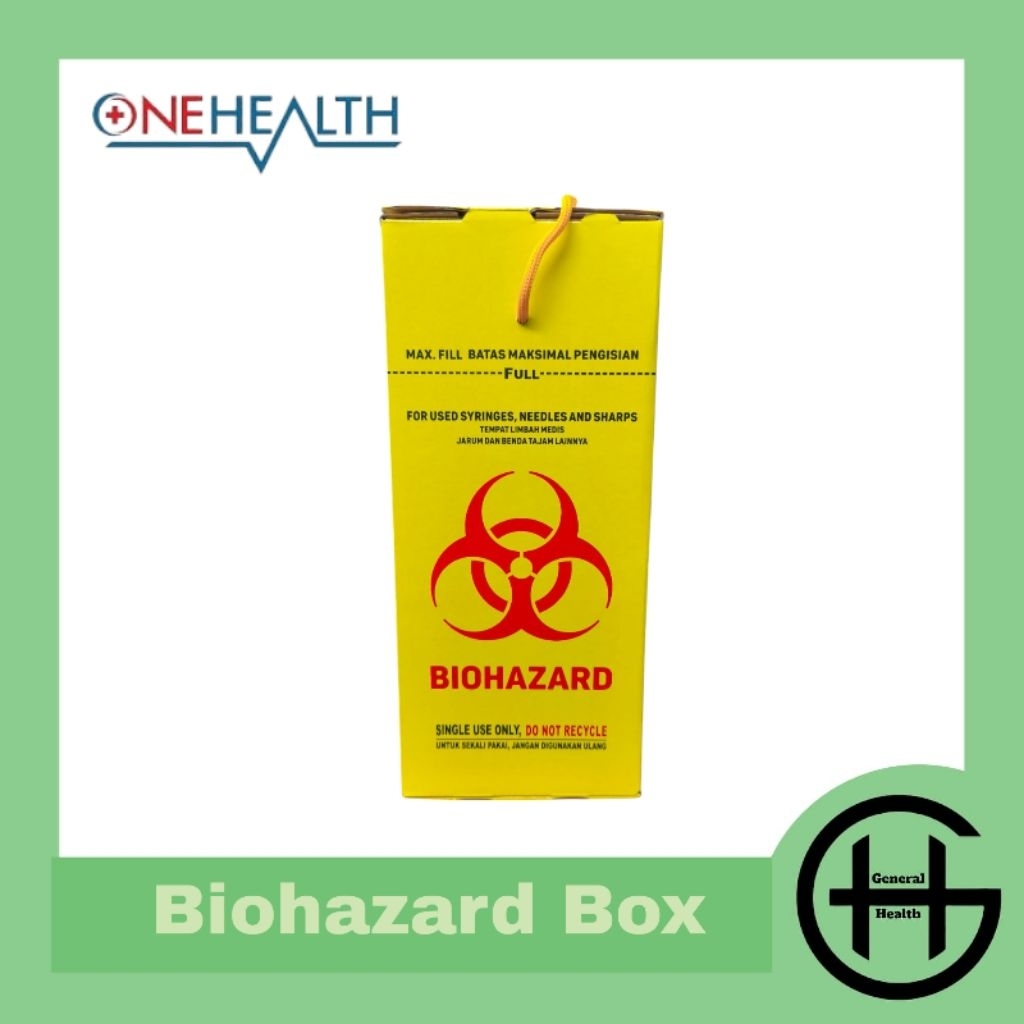 Jual OneHealth Safety Box Limbah Medis 5 Liter Biohazard Medis Kertas ...