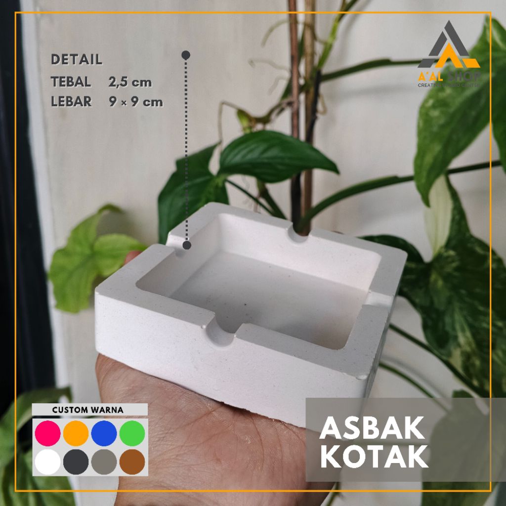 Jual Asbak Rokok Kotak Aesthetic/ Asbak Rokok Semen Putih/ Asbak Rokok ...