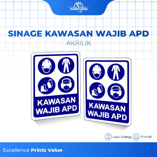 Jual Sign Akrilik Kawasan Wajib APD PRINT UV | Shopee Indonesia