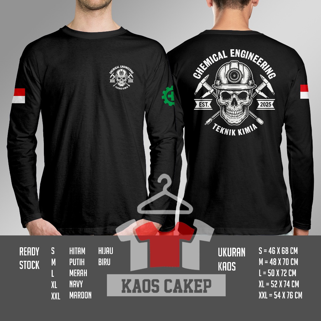 Jual Kaos ENGINEERING Teknik Kimia Chemical Engineering Skull Est 2025 ...