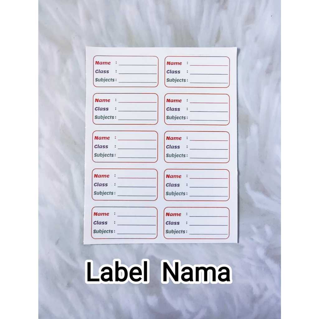 Jual Label Nama & Mata Pelajaran / Sticker Buku Tulis Sekolah ( 40 ...