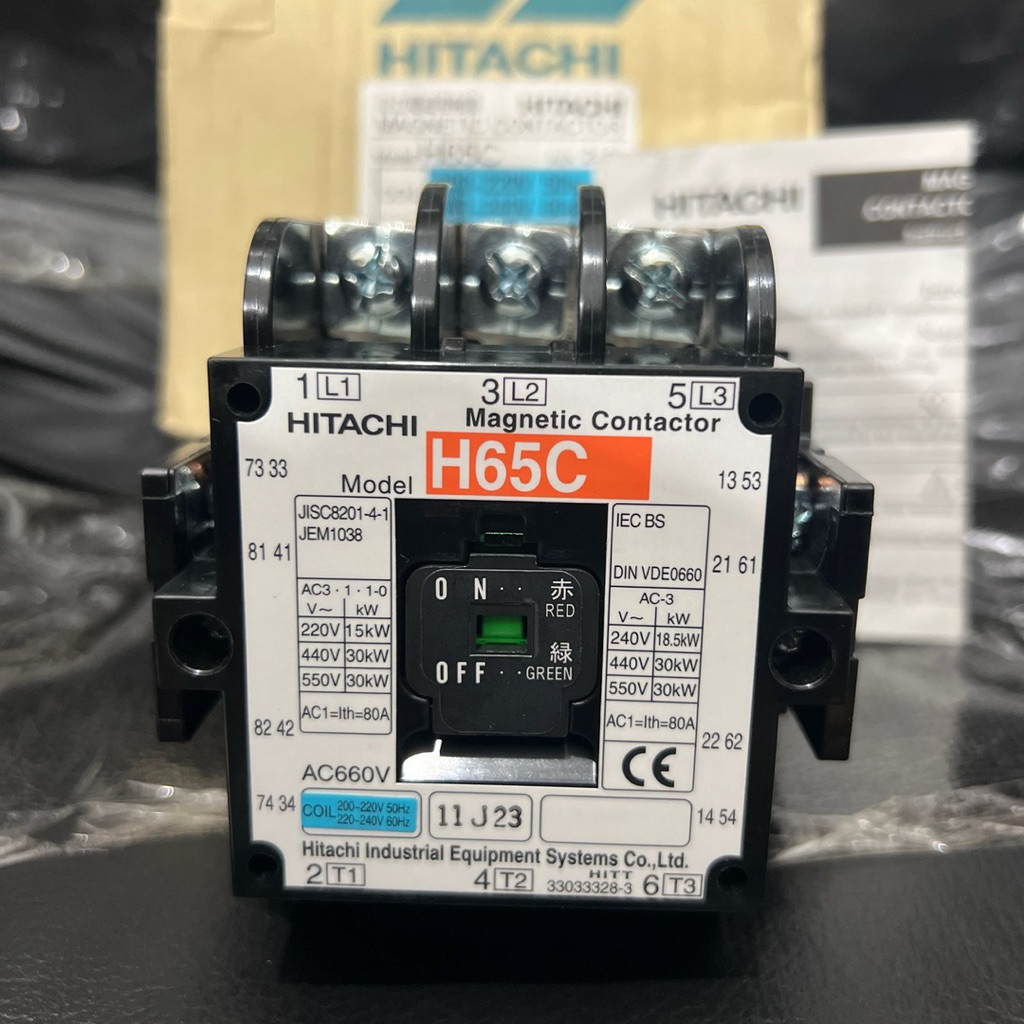 Jual Magnetic Contactor/Kontaktor Hitachi H65C 220V Original | Shopee ...