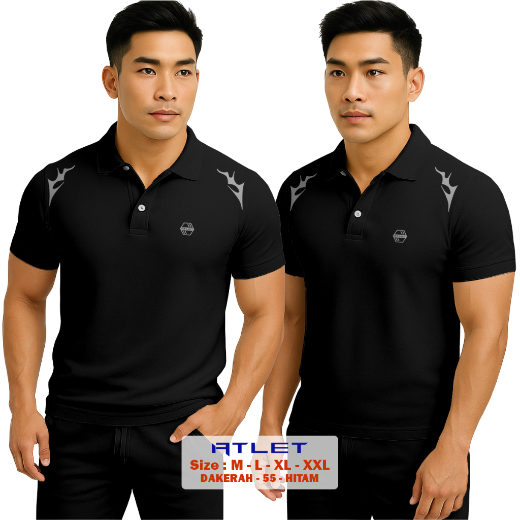 Jual Kaos Polo Pria Kaos Kerah Kancing Gym Running Dryfit Baju Sport ...