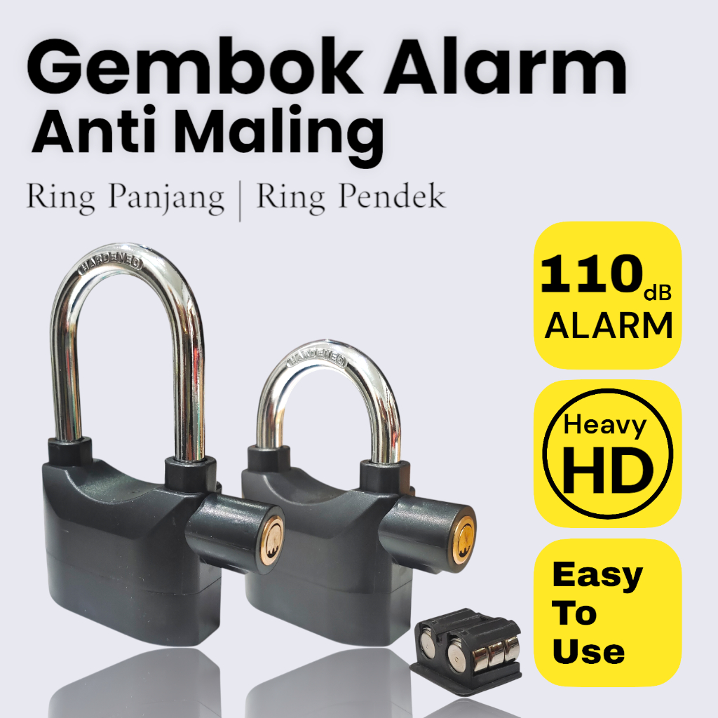 Jual Gembok Alarm Anti Maling Ring Panjang Gembok Anti Pencuri Pengaman ...