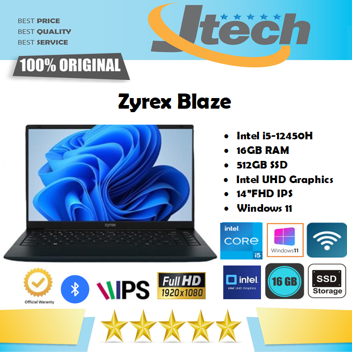 Jual Laptop ZYREX BLAZE i5 12450H 16GB 512GB SSD 14"FHD IPS Win11 | Shopee Indonesia