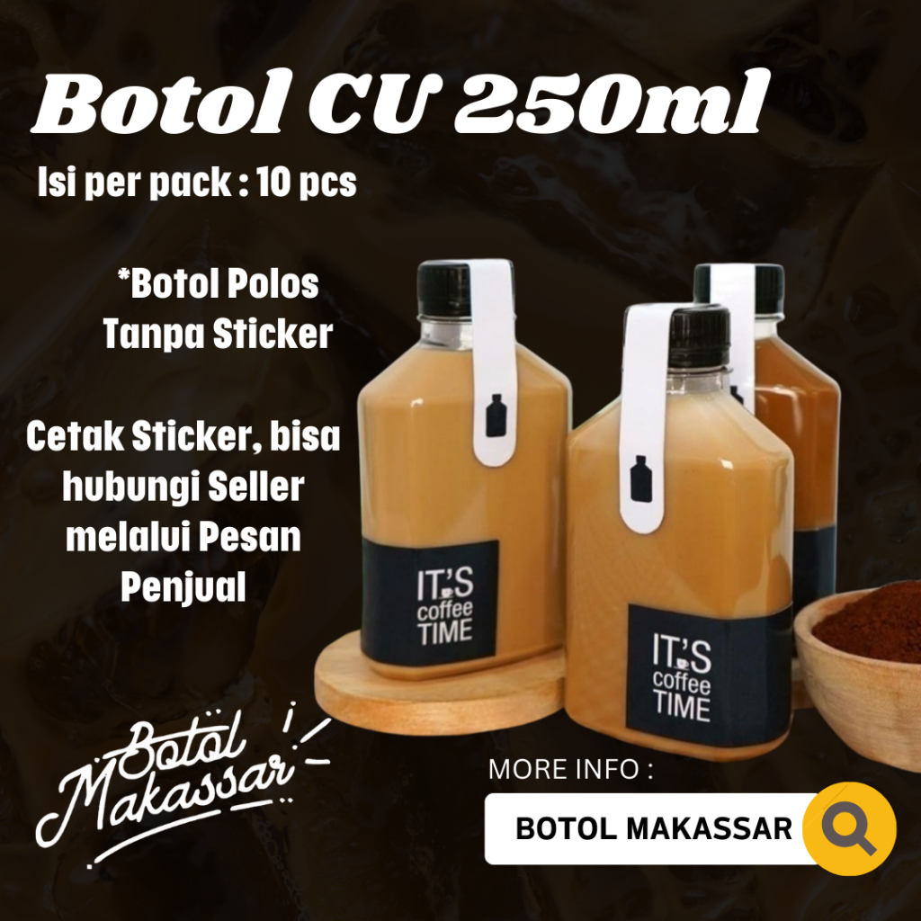 Jual Botol CU Model Gepeng 250ml (1 pack isi 10pcs) | Shopee Indonesia