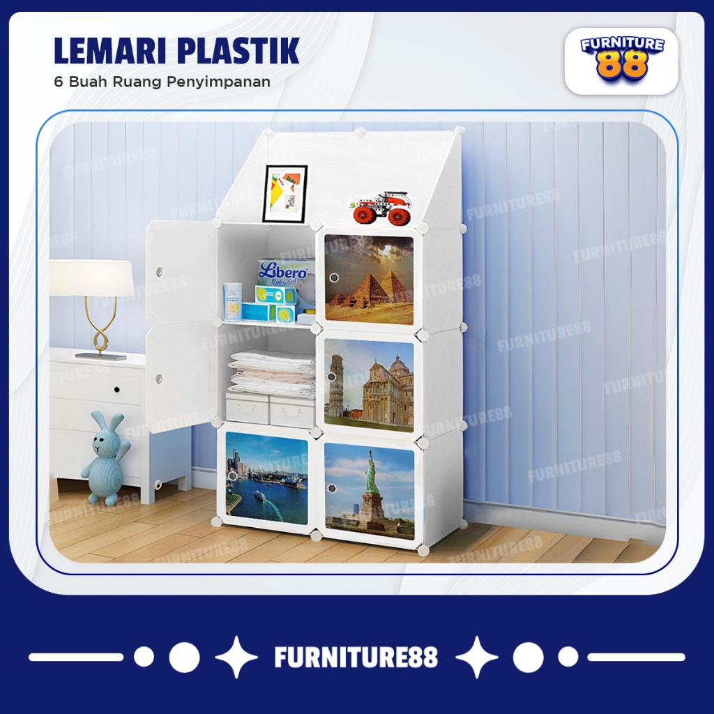 Jual Lemari Plastik Lemari Pakaian Anak Lemari Portabel Plastik PVC ...
