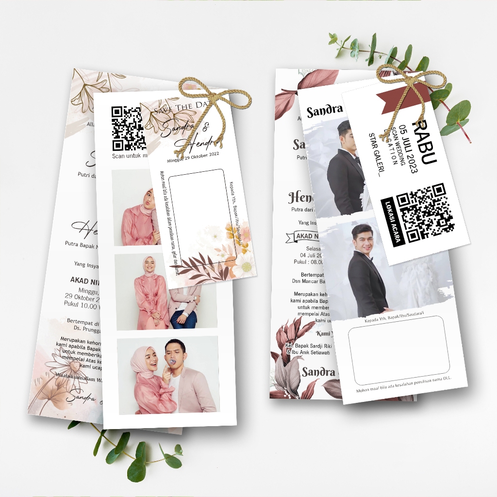 Jual Undangan Pernikahan Hang Tag Stargaleri Elegan Rustic - Undangan ...