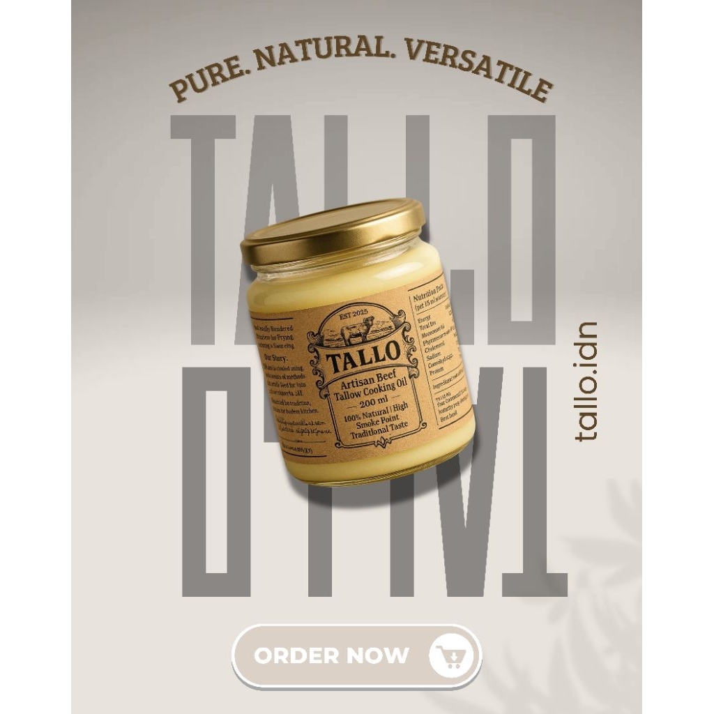 Jual TALLO Beef Tallow Cooking Oil 200 Gram – Minyak Sapi Murni, Sehat ...