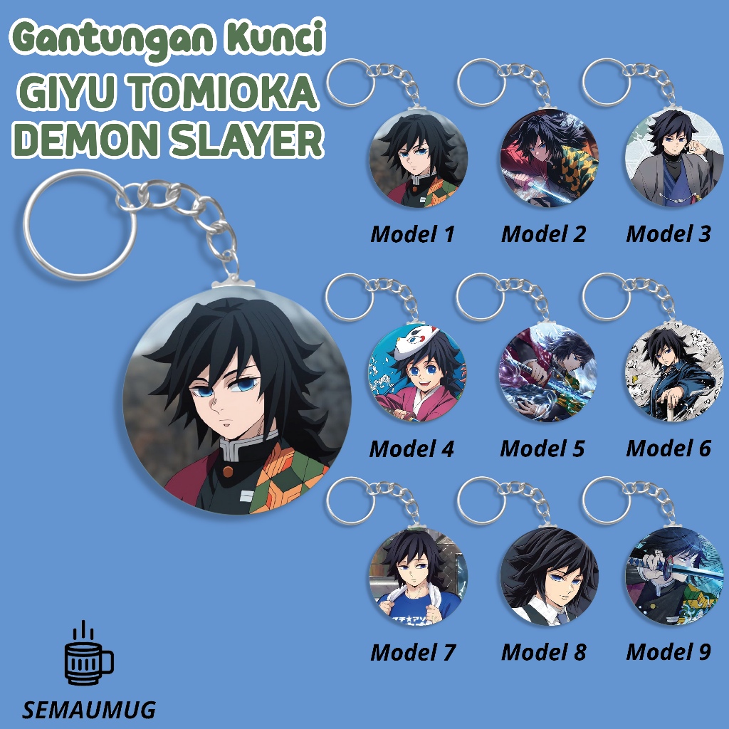 Jual GANTUNGAN KUNCI GIYU TOMIOKA DEMON SLAYER KADO GANCI BULAT ANIME ...