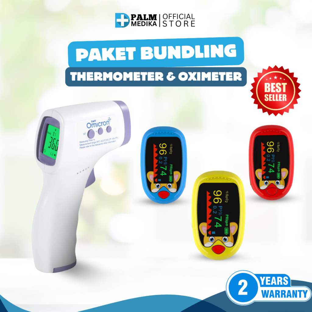 Jual Thermometer Oximeter Anak 2in1 Alat Saturasi Oksigen Bagi dan Anak ...