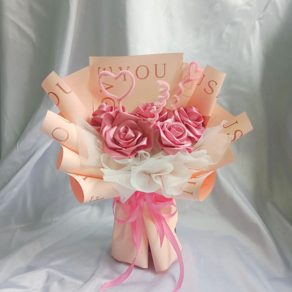 Jual buket bunga pita satin|bunga satin flowers|buket wisuda|buket ...