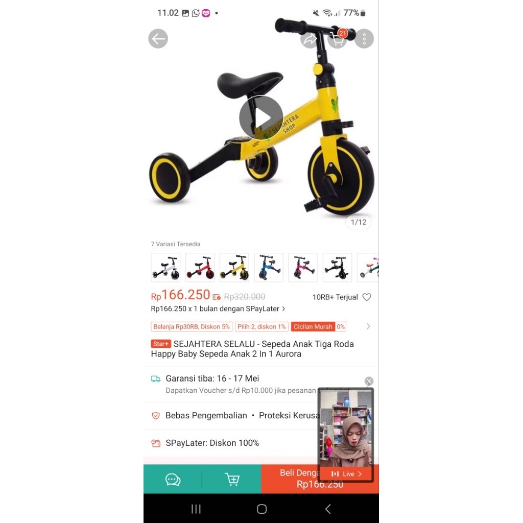 Jual SEPEDA MINI ANAK Warna Kuning | Shopee Indonesia