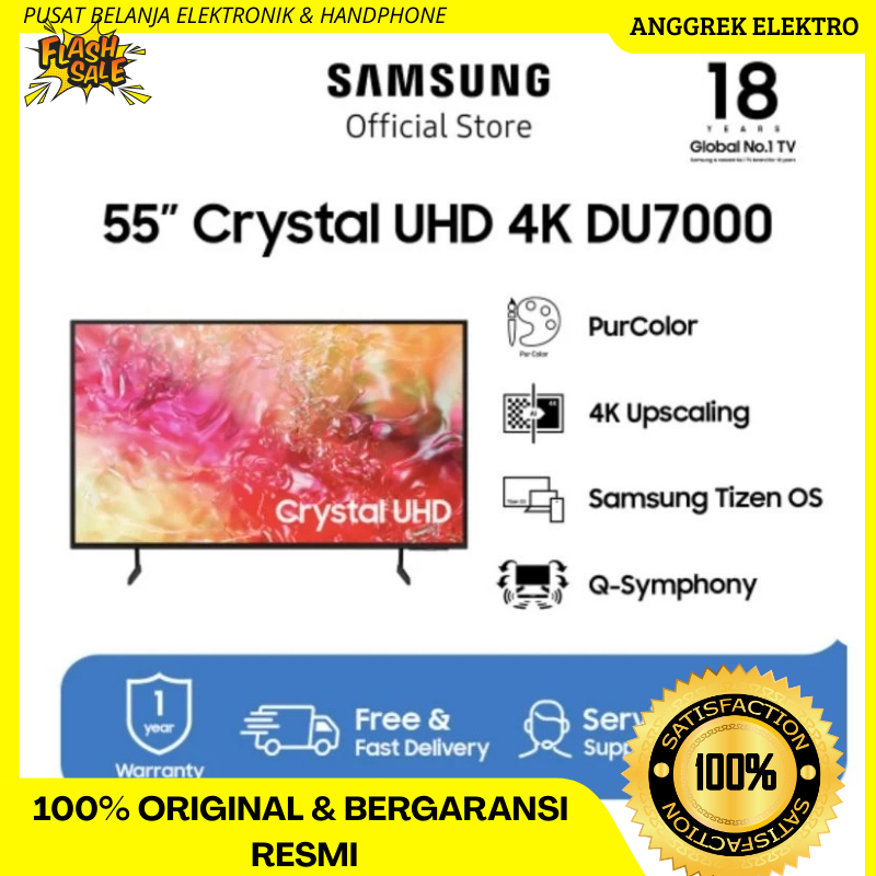 Jual Smart Tv Samsung 55 Inch 55DU7000 Crystal 4K UHD UA55DU7000K New ...