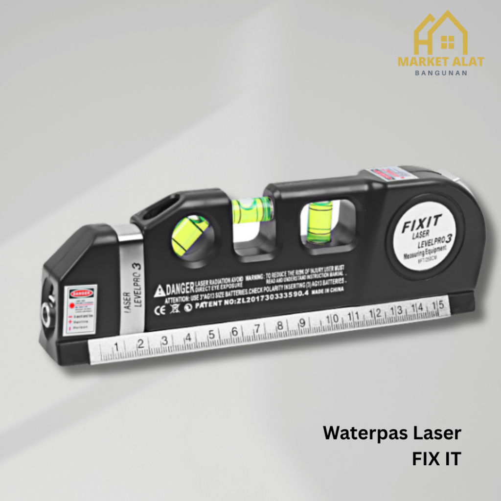 Jual Fixit Level Pro 3 Penggaris Laser Waterpass Meteran Laser 250 Cm ...