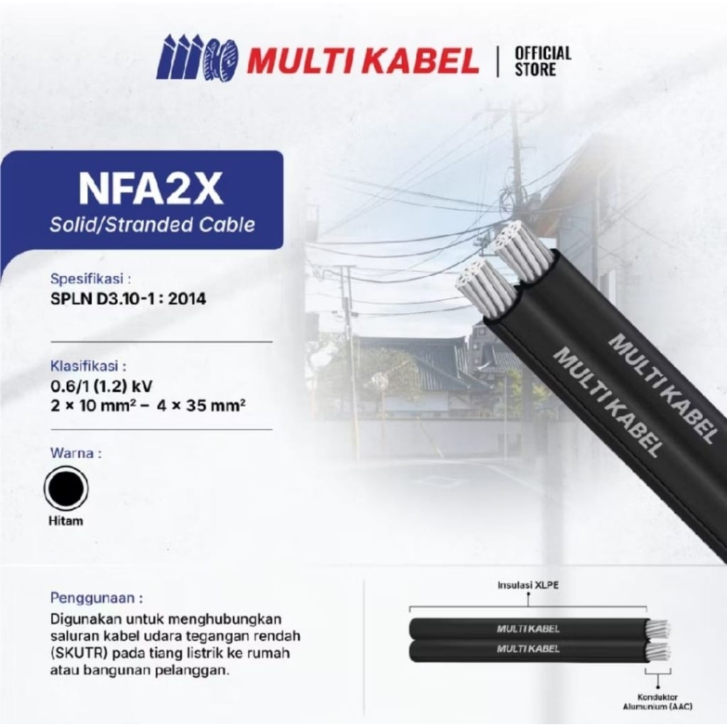 Jual KABEL TIANG LISTRIK SPLN SNI LMK ISO / Kabel Tiang Listrik POLOS ...