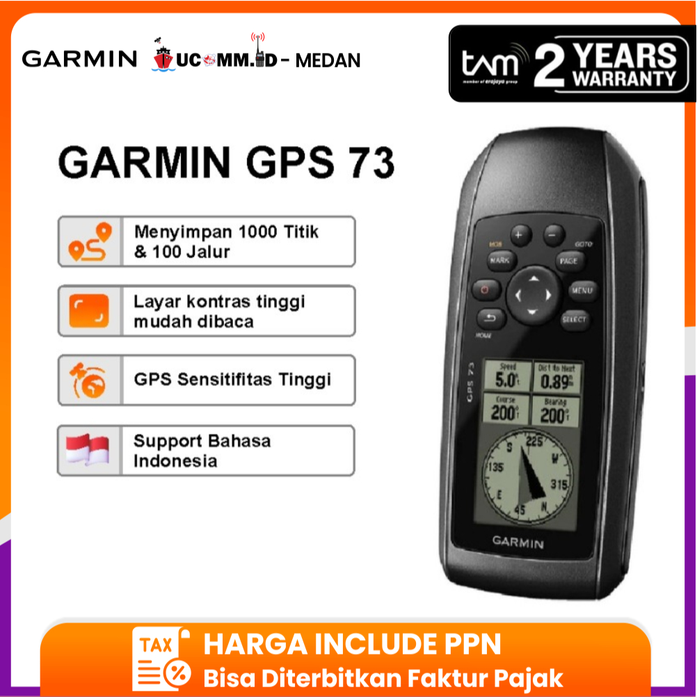 Jual GARMIN GPS 73 GPS73 Handheld Waypoint Bahasa Indonesia GPS Laut ...