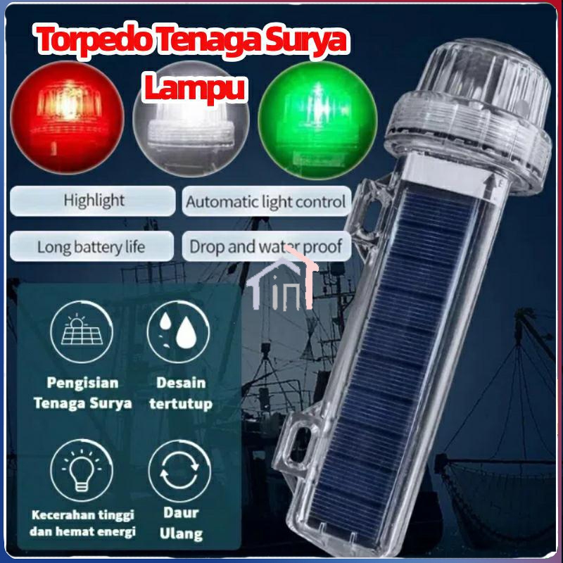 Jual 【COD】Laut Lampu Peringatan Malam Tahan Air Lampu Torpedo Bertenaga Surya Lampu Sorot Web ...