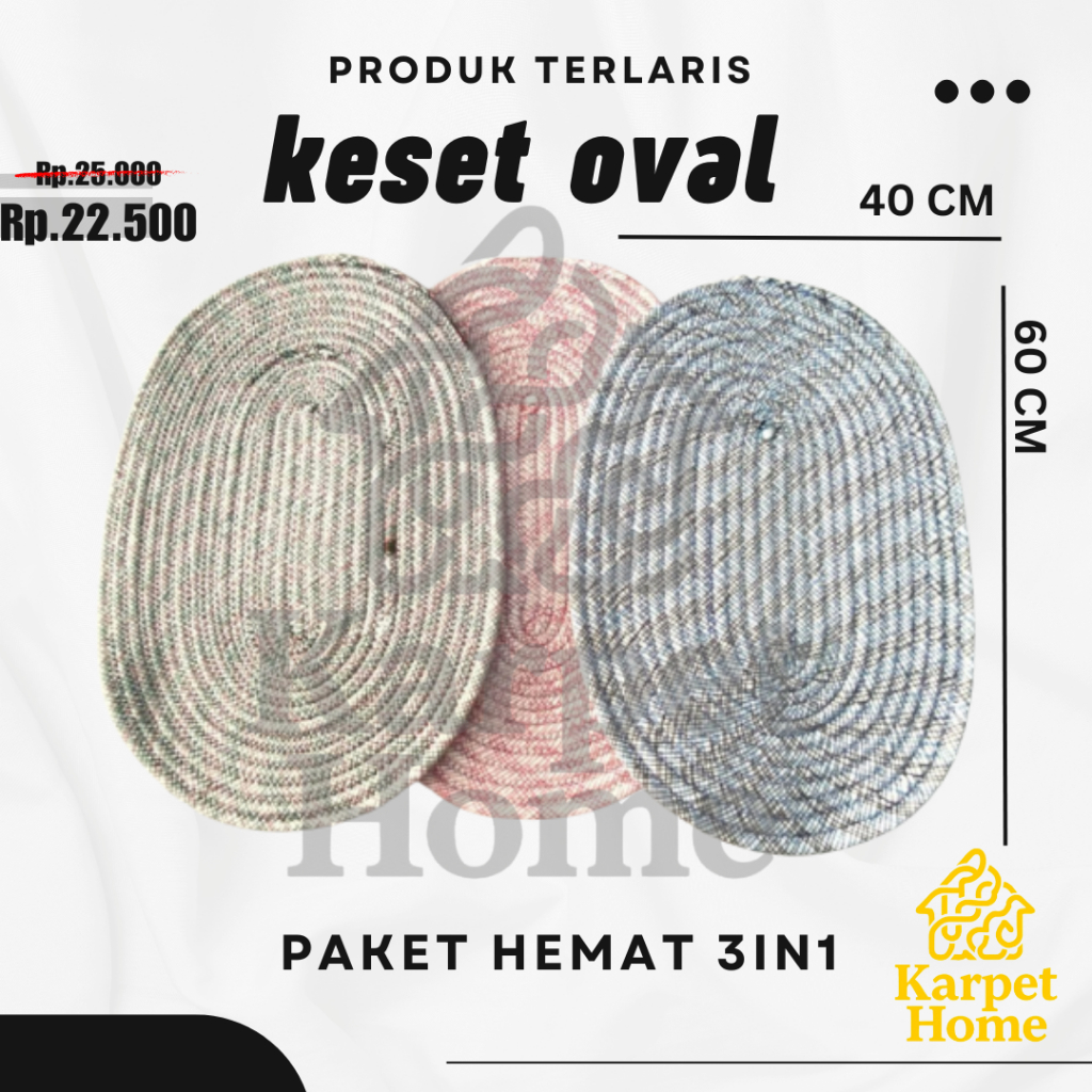 Jual PAKET HEMAT ISI 3 KESET LANTAI SUMBU OVAL - MENYERAP AIR | Shopee ...