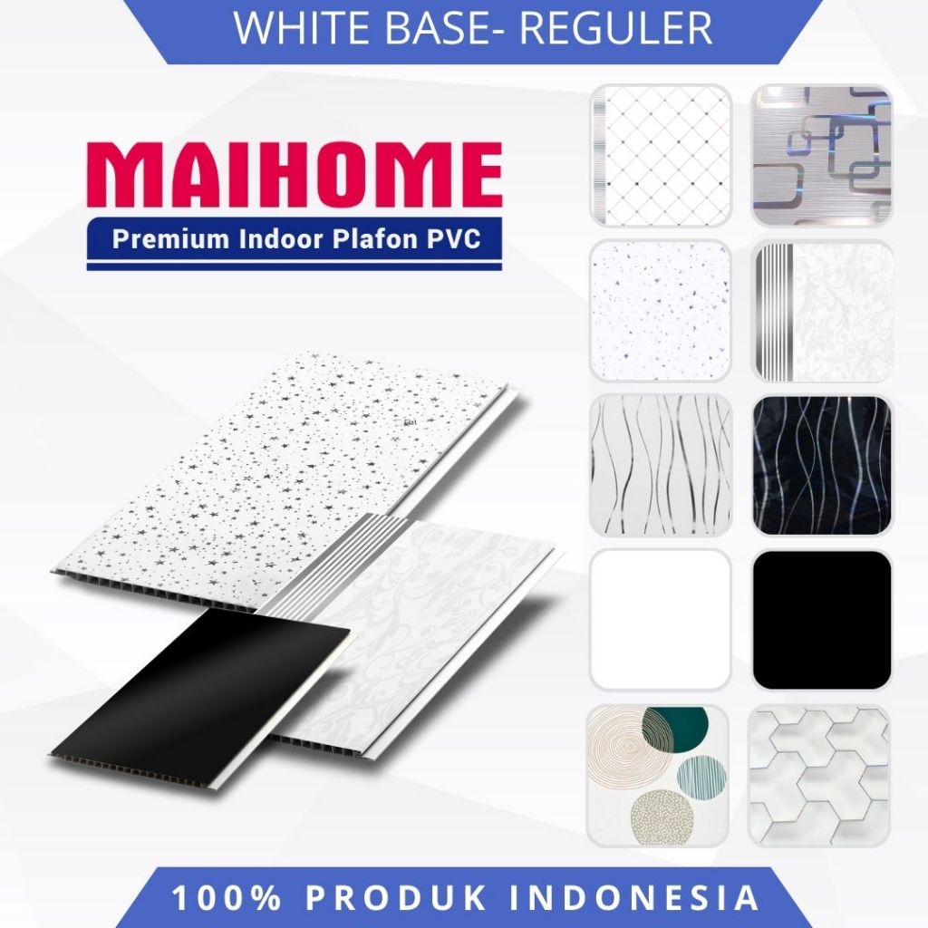 Jual Plafon PVC MAIHOME 1 PUTIH DEKORATIF / WHITE BASE DUS (15 Lembar ...