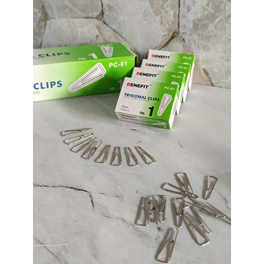 Jual ECER ( 1 BOX KECIL ) Trigonal Clip Tringular Clip Penjepit Kertas ...
