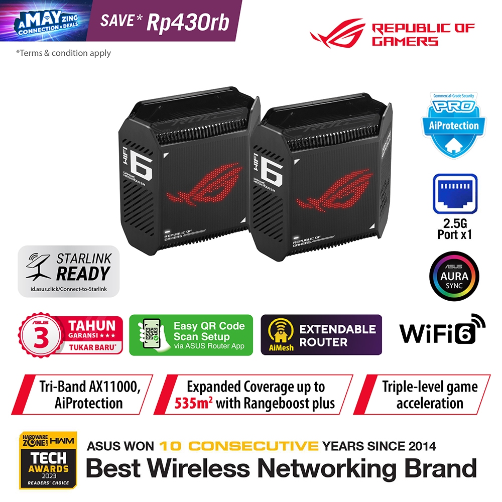 Jual ASUS ROG Rapture GT6 AX10000 Gaming Router | Shopee Indonesia