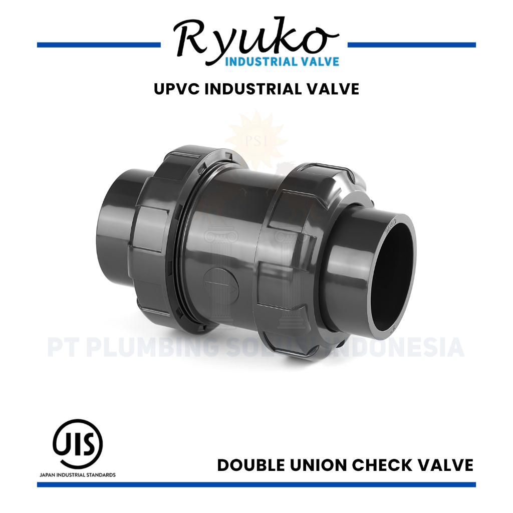 Jual Ryuko Double Union Check Valve / Ball Check Valve PVC 1/2 Inch ...