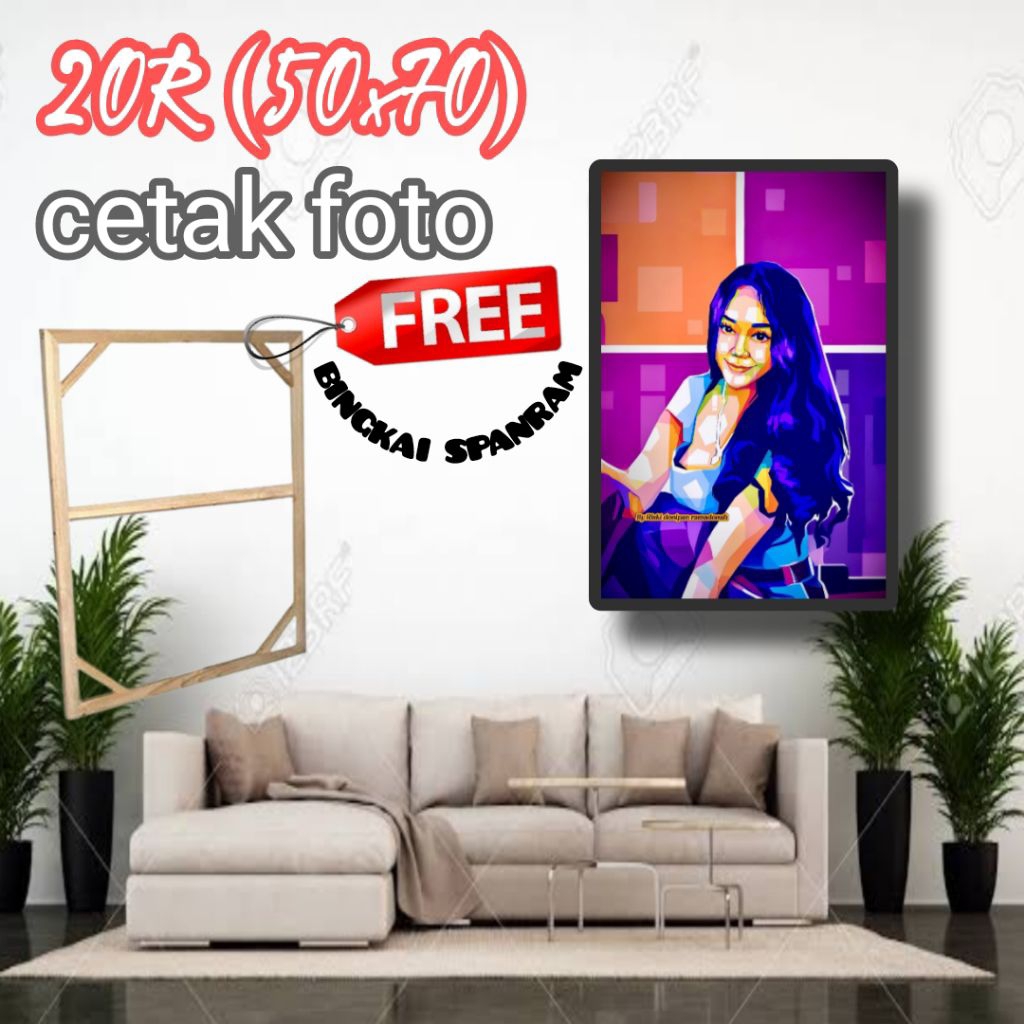 Jual CETAK FOTO BINGKAI SPANRAM 20R (50X70) BINGKAI KAYU SPANRAM MINIMALIS DEKORASI | Shopee ...