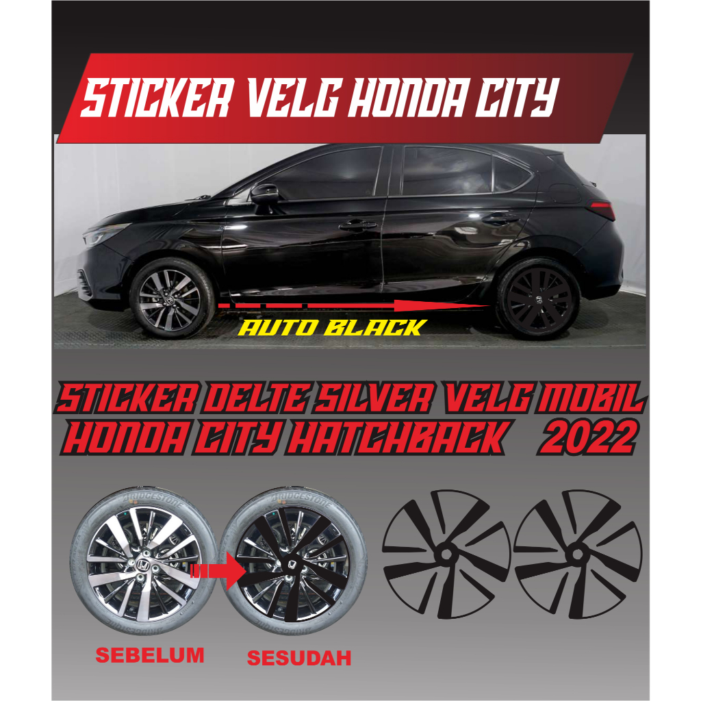 Jual STICKER VELG/ DELETE SILVER VELEK/ STICKER VELEK HONDA CITY ...