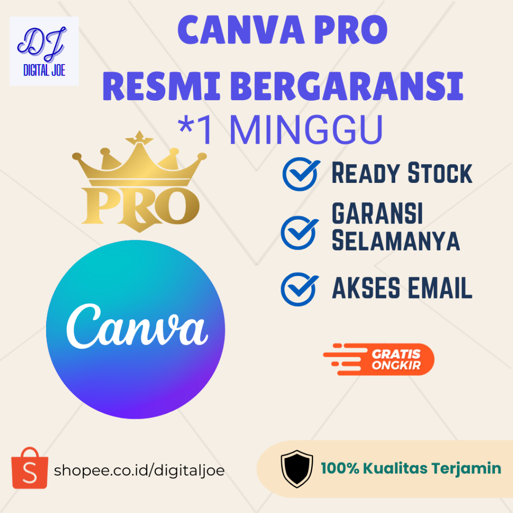 Jual CANVA PRO RESMI FULL GARANSI 1 MINGGU | Shopee Indonesia