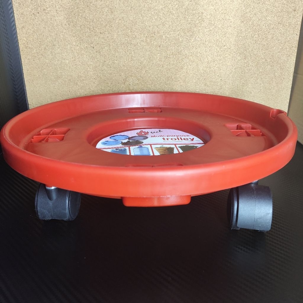 Jual Roda Tabung Gas, Galon, Pot Tanaman, Tong Sampah Trolley Merah 4 ...