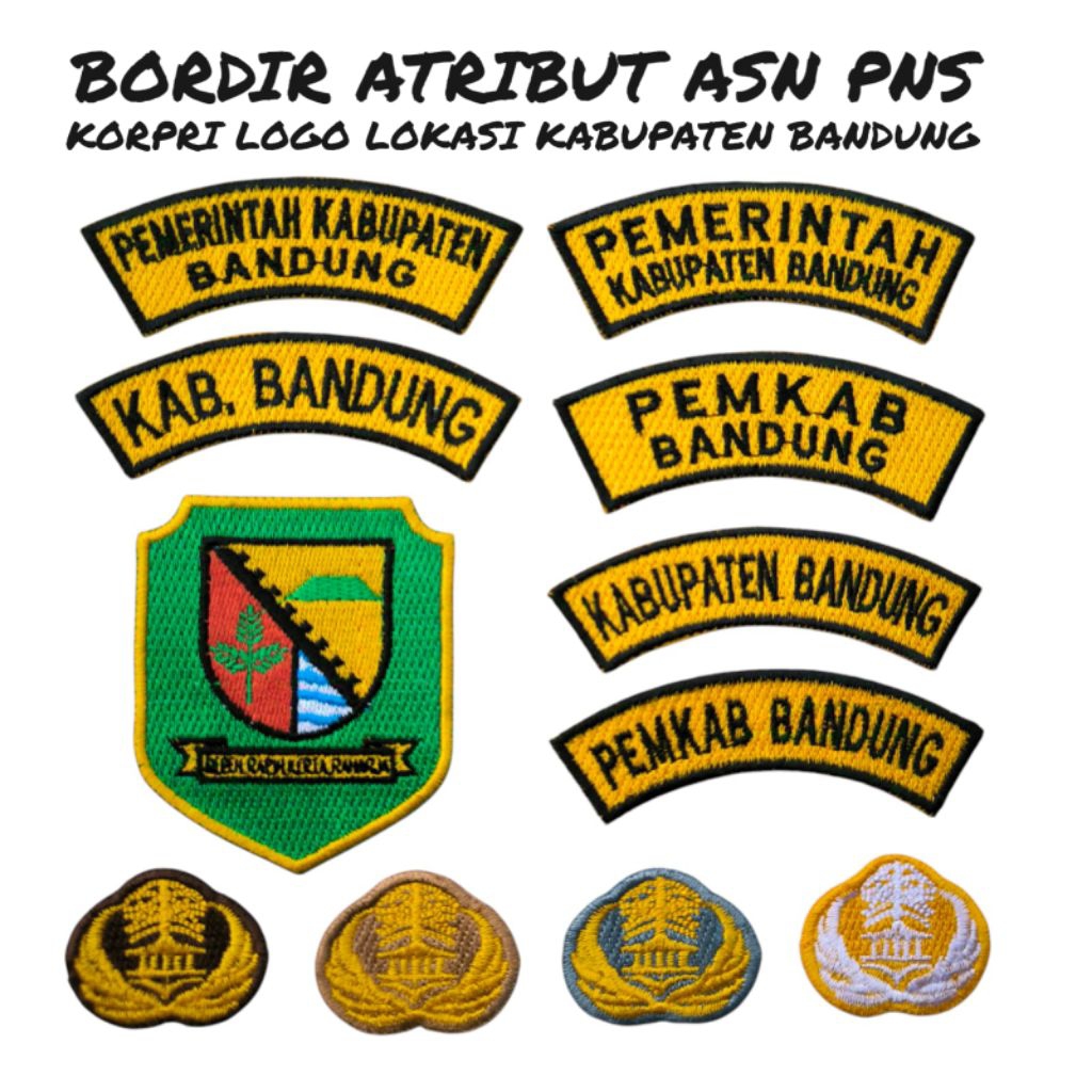 Jual BORDIR ATRIBUT PERLENGKAPAN INSTANSI ASN PNS KORPRI KEMENDAGRI ...