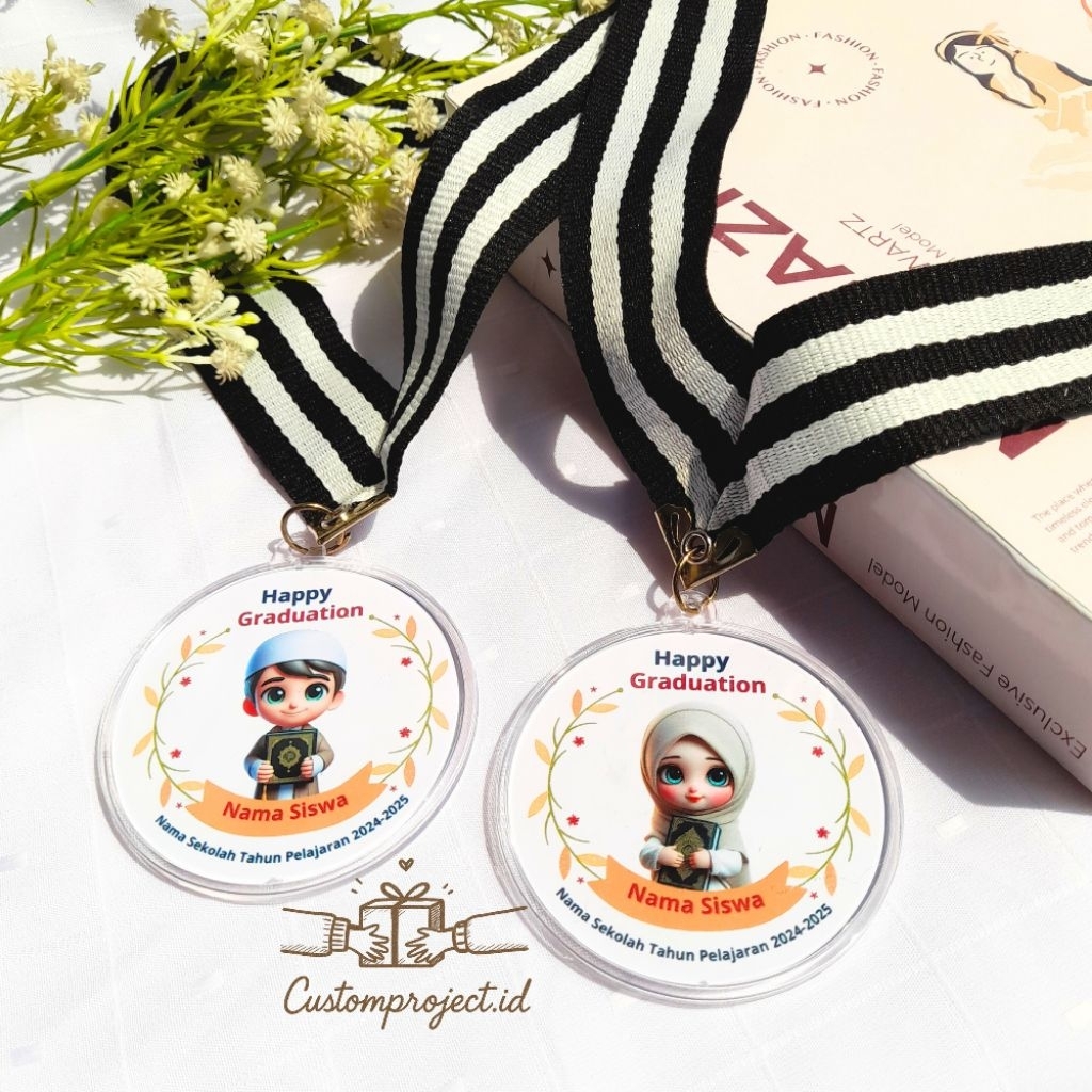 Jual READY Mendali Akrilik Custom Wisuda Islami Mendali Wisuda Mendali ...