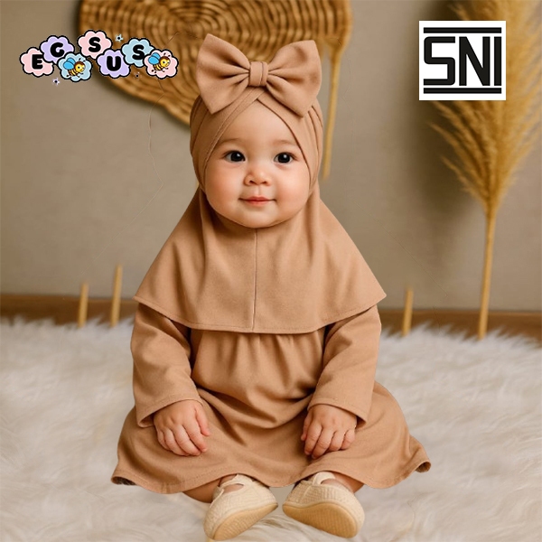Jual (EGSUS) Gamis Bayi Free Kerudung + Turban Milo | Shopee Indonesia