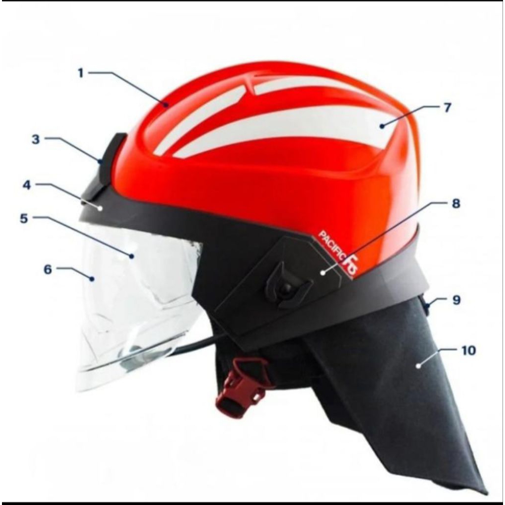 Jual Helm Rescue Jet Style Structural FireFighting Helmet Pacific F15 ...