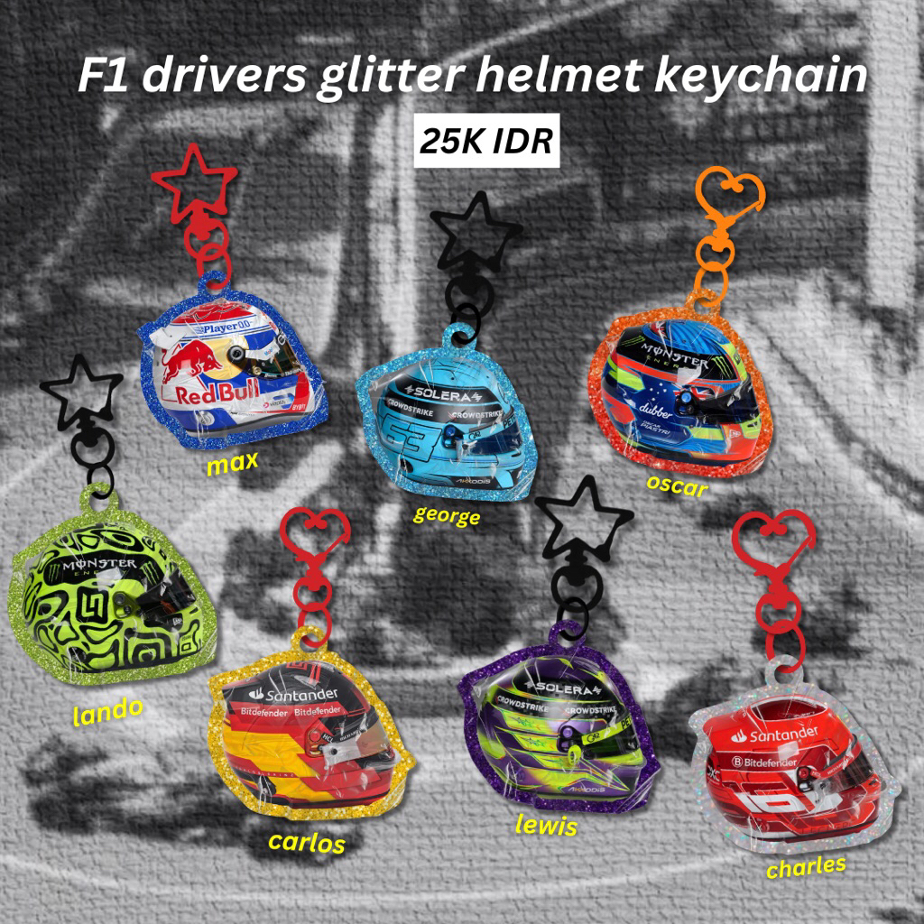 Jual [MADE BY ORDER] f1 drivers glitter helmet keychain acrylic ...