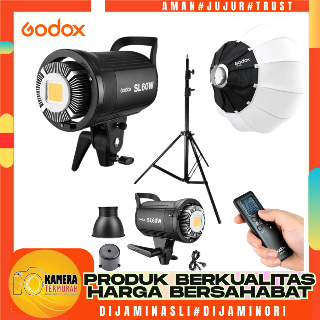 Jual Paket GODOX SL-60W / SL60W / SL60 W - Lighstand + Godox Softbox ...