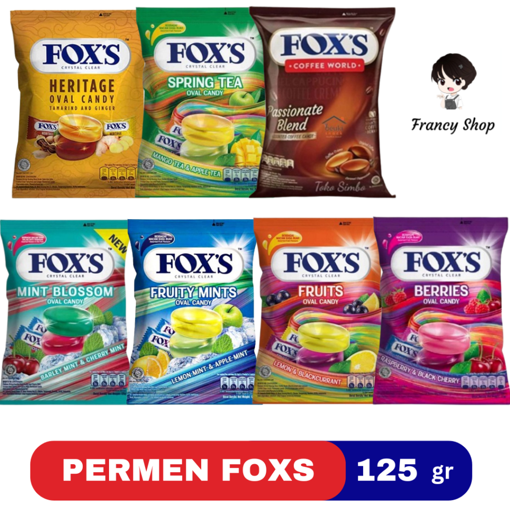 Jual Permen Fox's Crystal Clear 125 gr Fruits Lemon&Blackcurrant ...