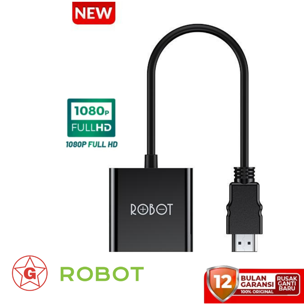 Jual ROBOT RHV10 Adapter Konverter HDMI ke VGA Resmi Garansi Original | Shopee Indonesia