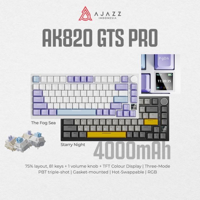 Jual Ajazz AK820 GTS PRO 75% Keyboard Gaming Mechanical Wireless 3-Mode RGB Hotswappable 5 pin ...