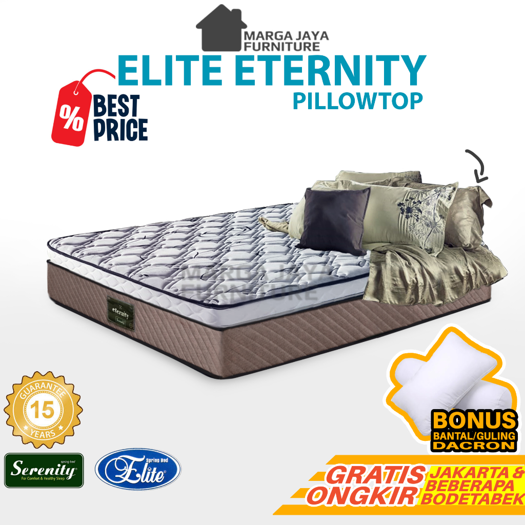 Jual Springbed Kasur Elite Serenity Eternity Honeymoon Plushtop 90 120 ...