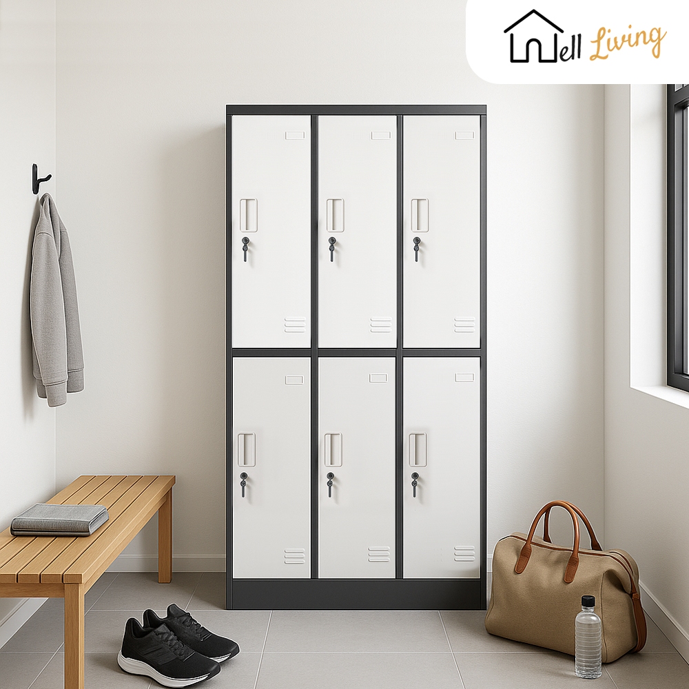 Jual Well Living - Locker Besi 6 Pintu Abu-Abu Putih - UL-06 | Shopee ...