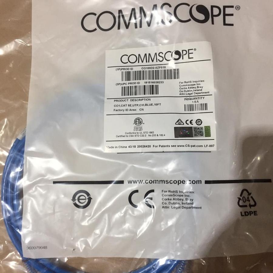 Jual AMP Commscope CO155D2-0ZF010 Cat5e Cable Patch Cord UTP Blue 3m ...