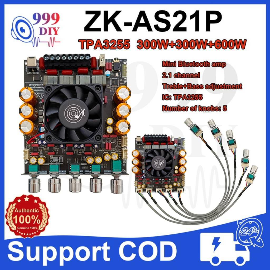 Jual 999DIY ZK-AS21P Mini Amp 2.1 Saluran Bluetooth TPA3255X2 Papan ...