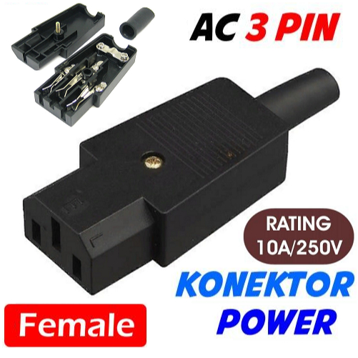 Jual Socket Power Komputer 3 Titik Soket AC Female UPS Komputer Colokan Konektor 250V 10A 3P BA ...