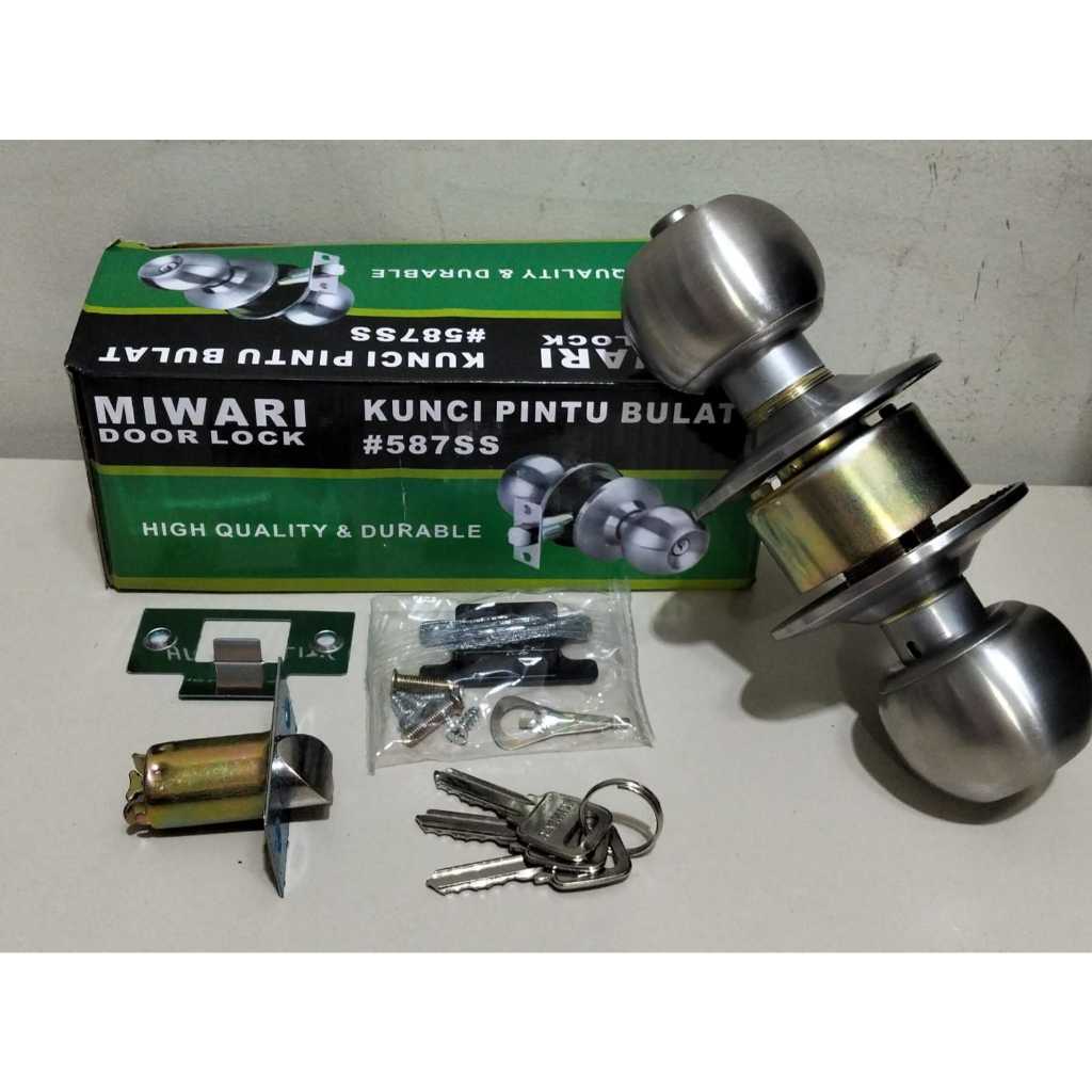 Jual Kunci Handle Pintu Kamar Mandi Bulat 587 Stainless Door Knob Lock ...
